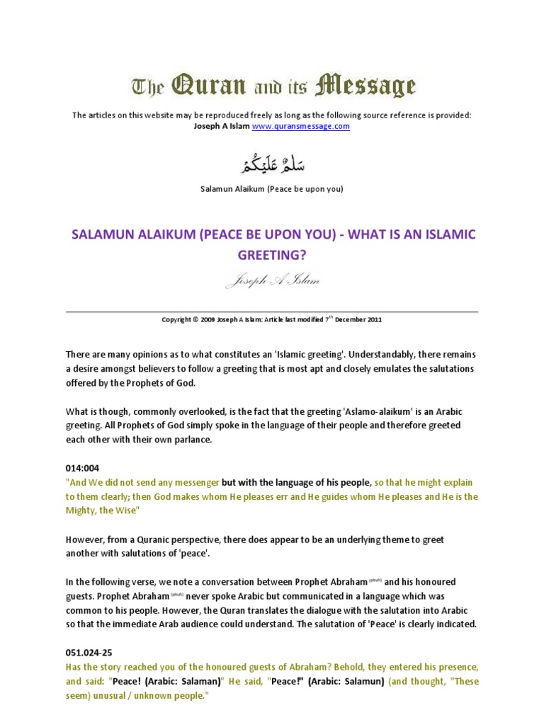 Salamun Alaikum | Prophets And Messengers In Islam | Quran