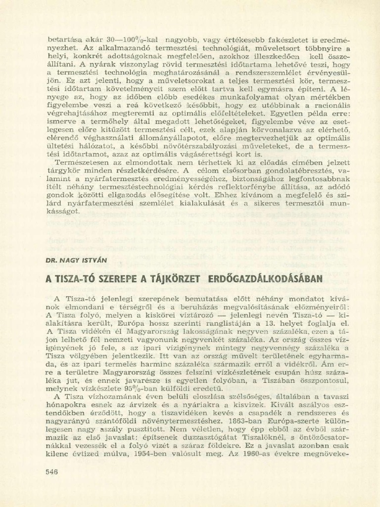 Adoc - Pub A Tisza T o Szerep e A Tajkrzet Erdgazdalkodasaba | PDF