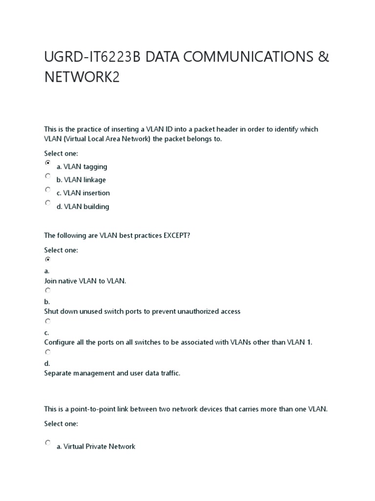 Ugrd It6223b Data Communications And Network2 Pdf Computer Network Port Computer Networking 