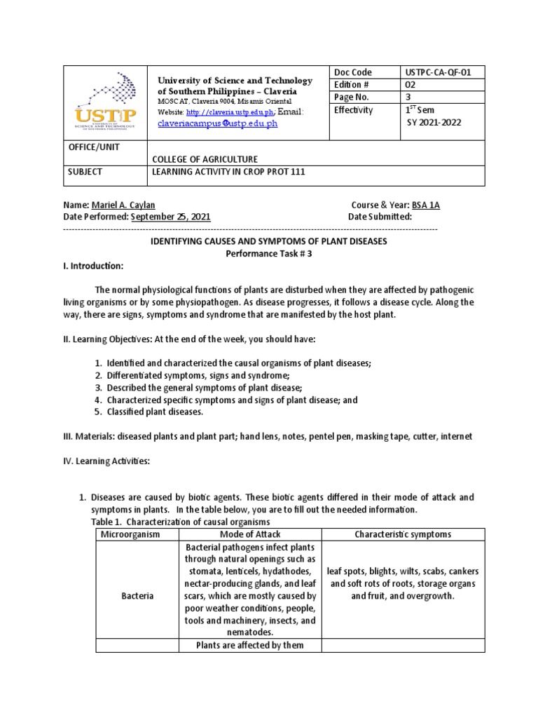 Laboratory 3 | Download Free PDF | Plant Pathology | Plants