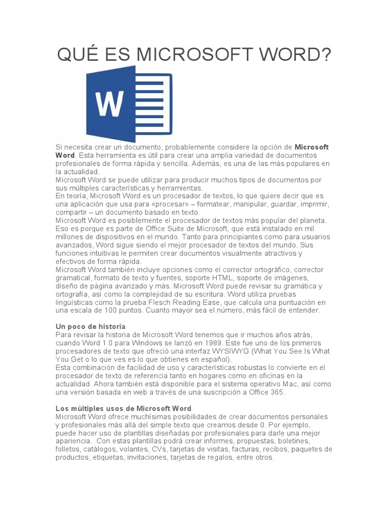 Qué Es Microsoft Word | PDF | Microsoft Word | Microsoft