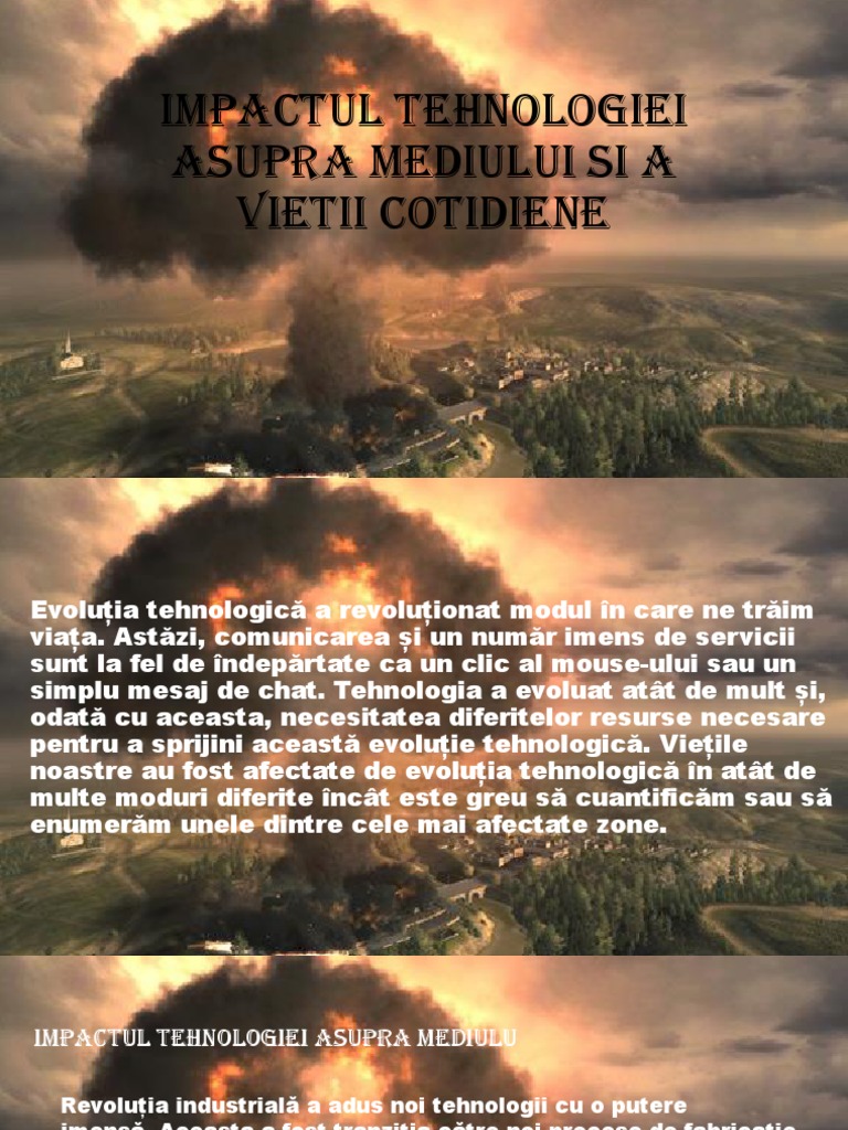Impactul Tehnologiei Asupra Vietii Cotidiene | PDF