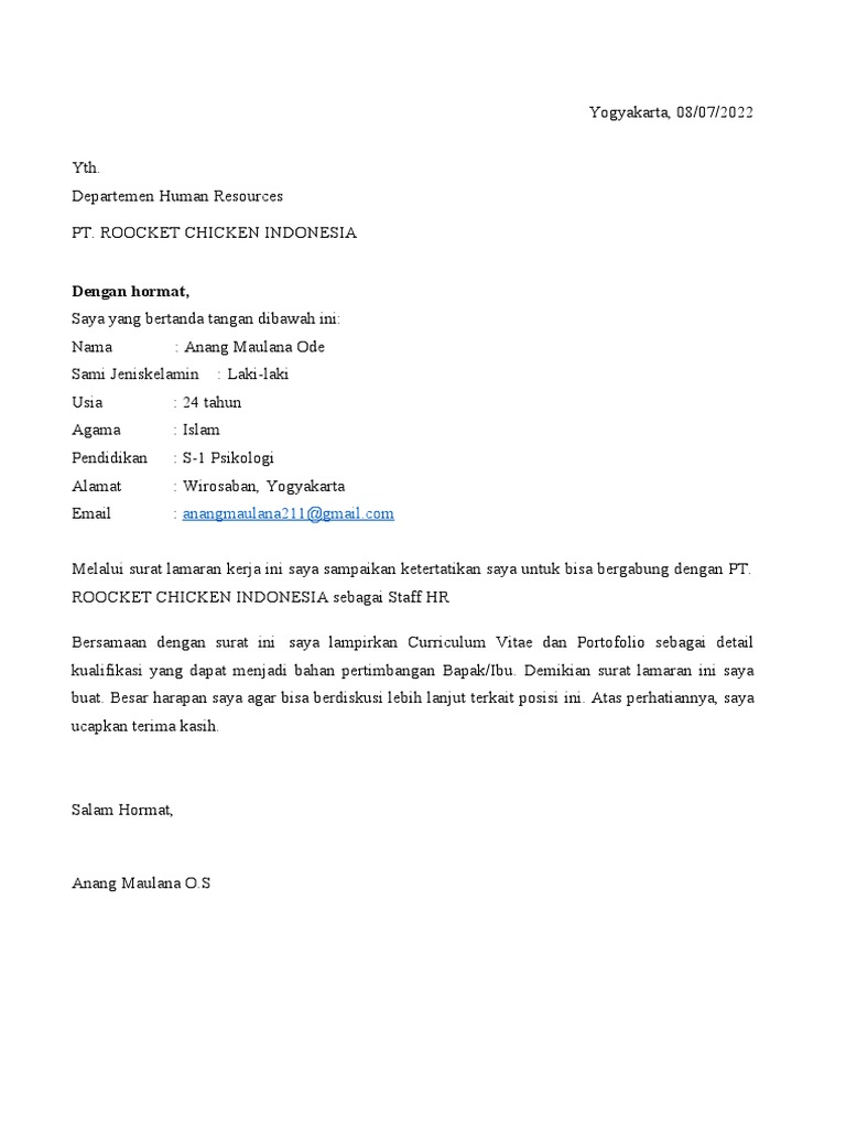 CV Pt. Roocket Chicken Indonesia | PDF