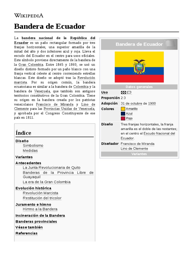 Bandera de Ecuador | PDF | Los símbolos | Bandera