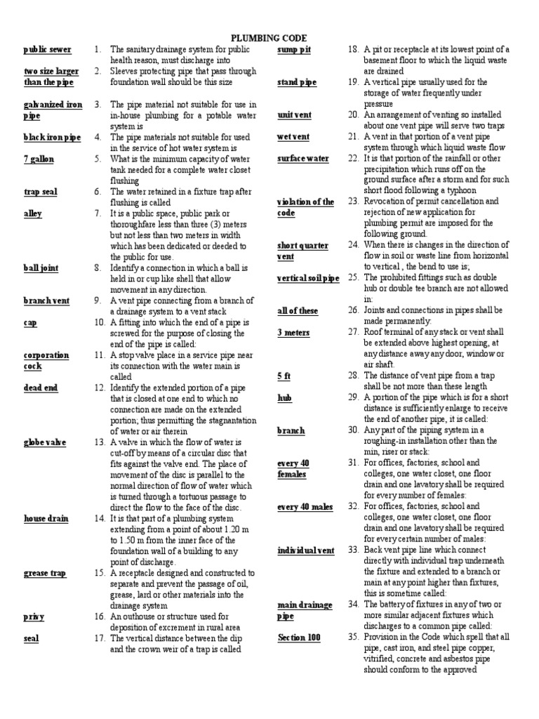 EU2 - Final Exam | PDF | Plumbing | Storm Drain