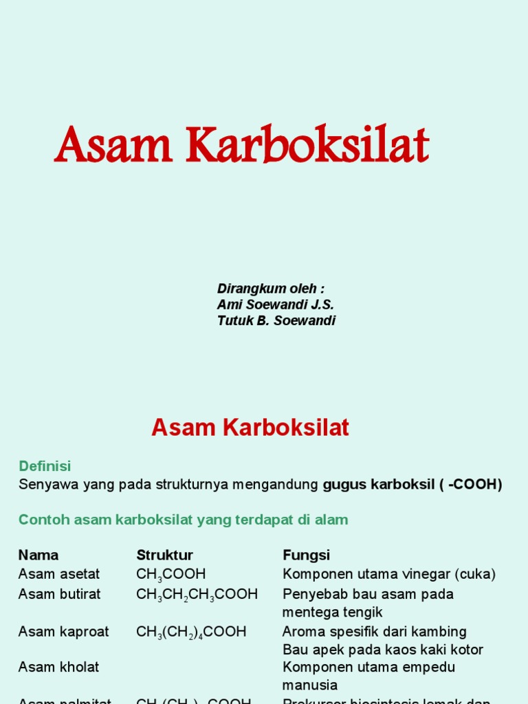 Asam Karboksilat | PDF | Sains & Matematika