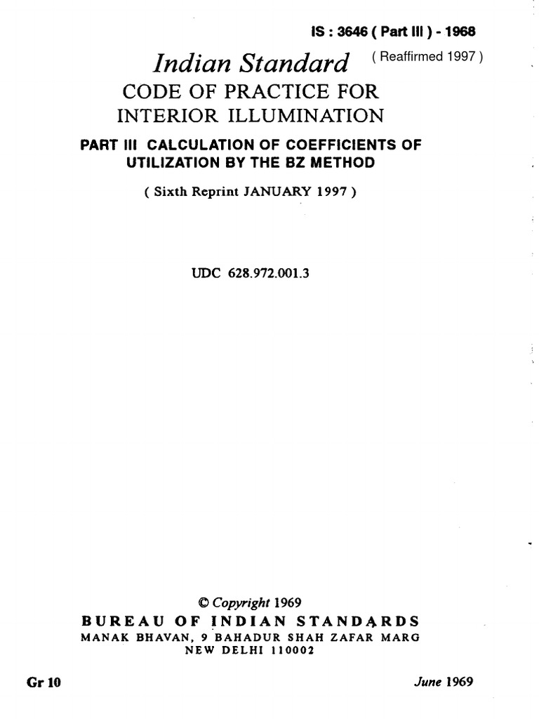3646 - 3 (Calculation of Coefficients of Utilization by The BZ Method ...