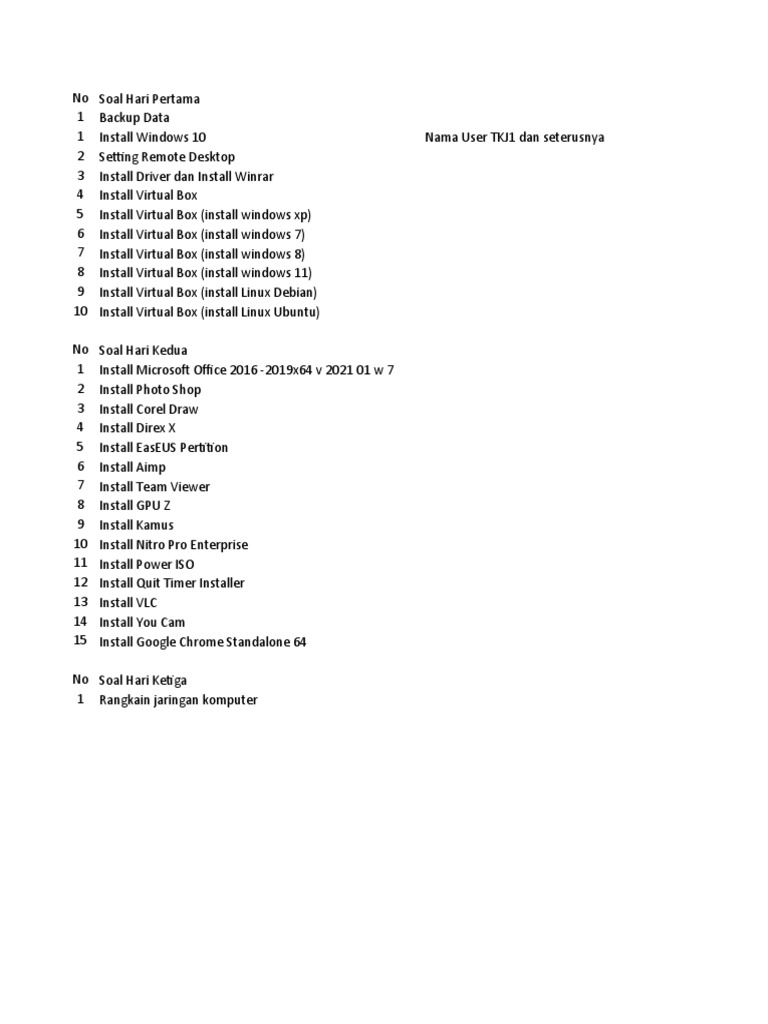 Soal Ujian Praktek | PDF