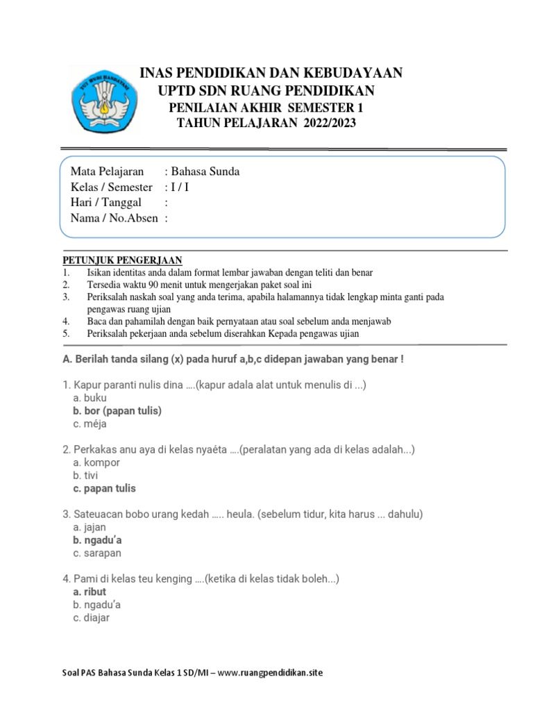 PAS I Bhs Sunda I | PDF