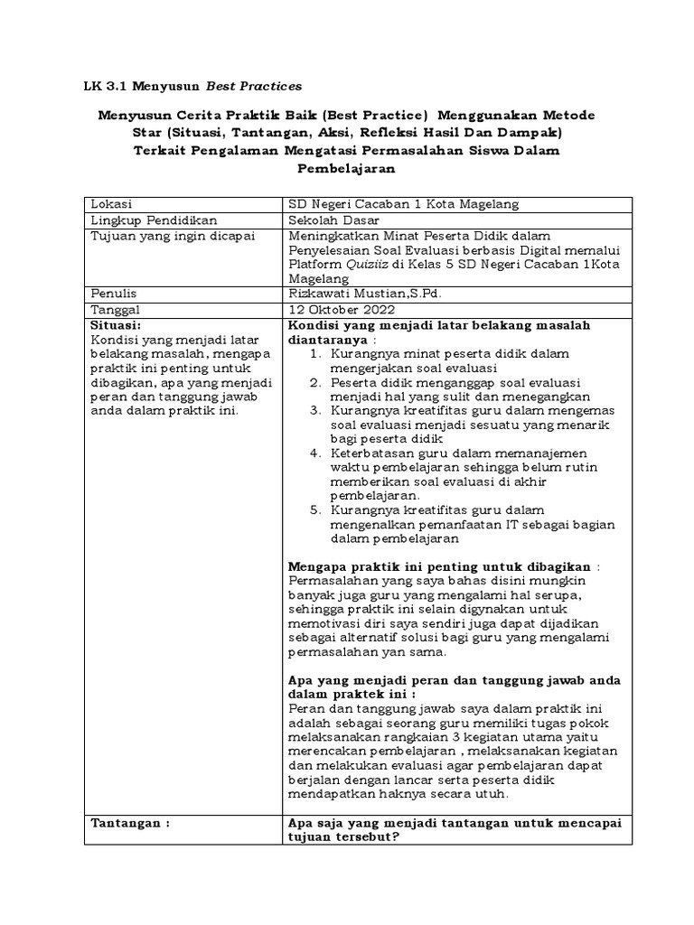 Best Practice Metode STAR di SD | PDF | Komputer
