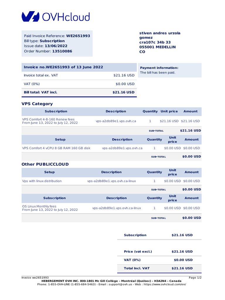 Invoice WE2651993 | PDF | Invoice | Computing