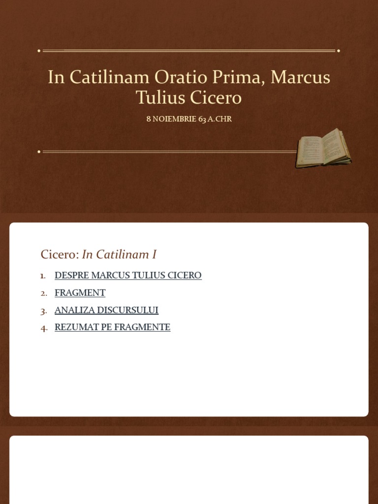 In Catilinam Oratio Prima, Marcus Tulius Cicero | PDF
