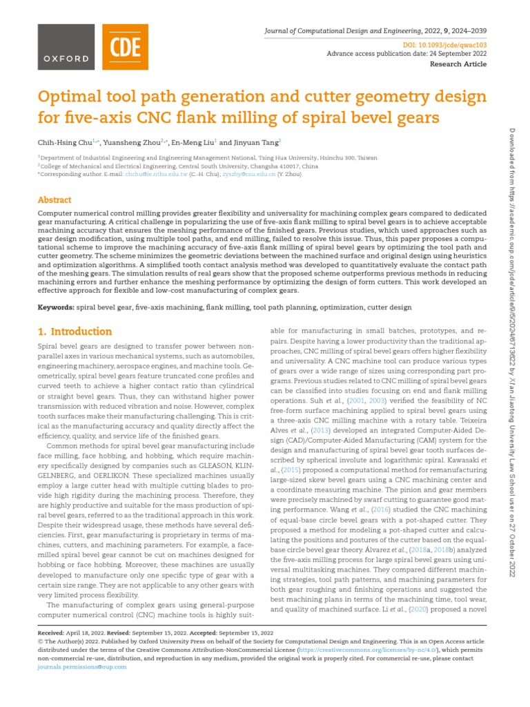 Optimal Tool Path Generation And Cutter Geometry Design For Five Axis