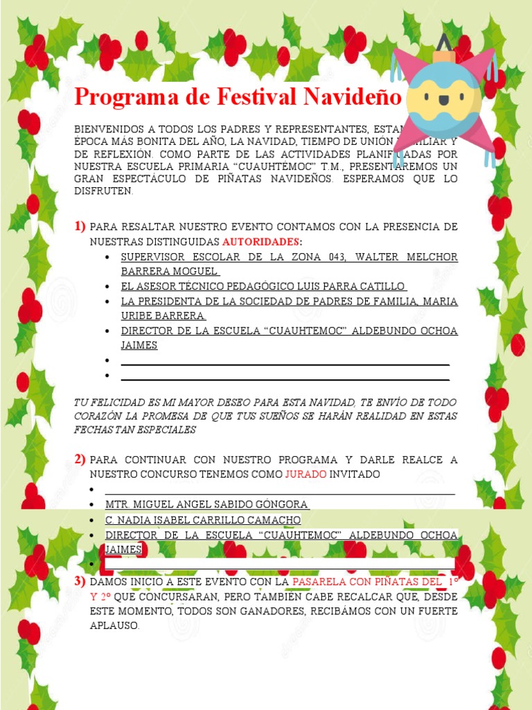 Programa de Festival Navideño | PDF