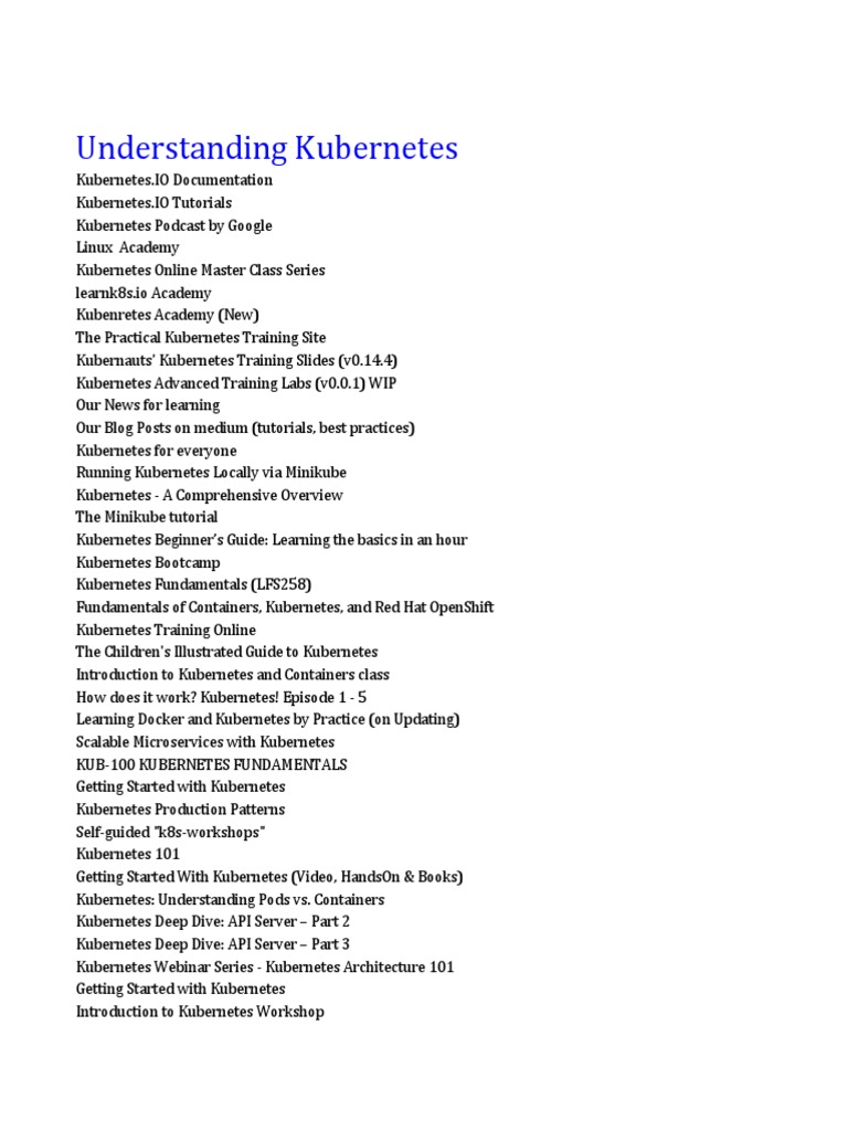 The Kubernetes Learning Resources List | PDF | Software Engineering ...