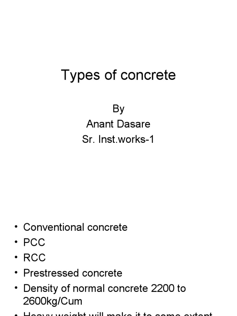 Types of Concrete | PDF | Concrete | Architecture
