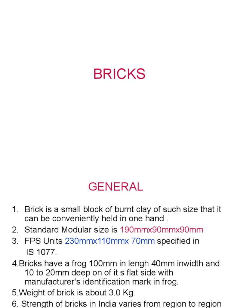 Bricks | PDF | Brick | Concrete