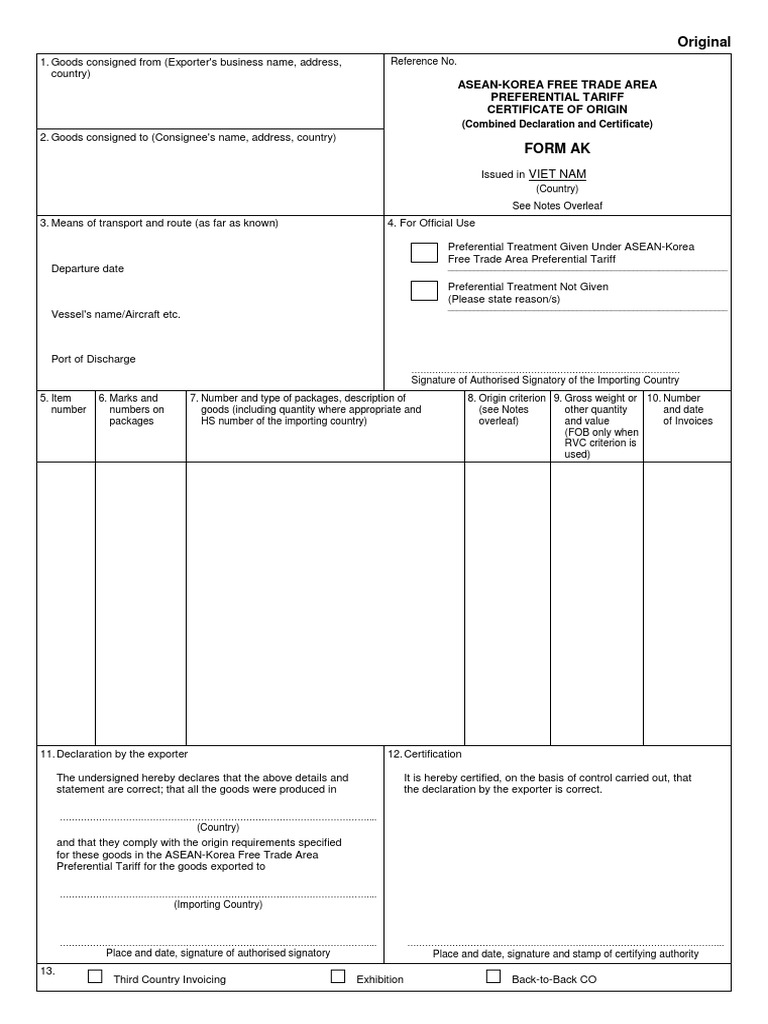 Form AK | PDF | Trade | International Trade