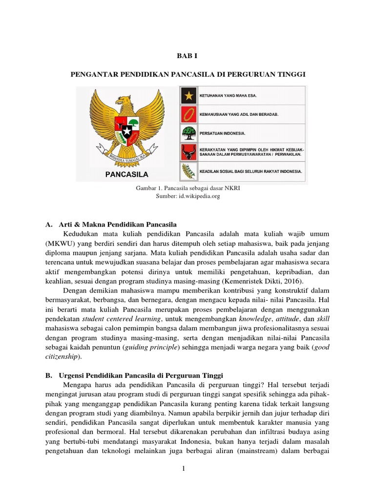 Urgensi Pendidikan Pancasila Di Perguruan Tinggi | PDF