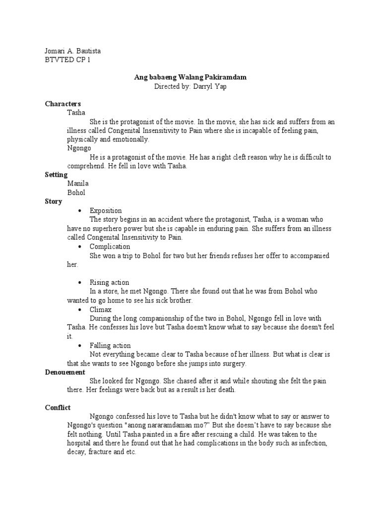 Ang Babaeng Walang Pakiramdam Movie Report | PDF