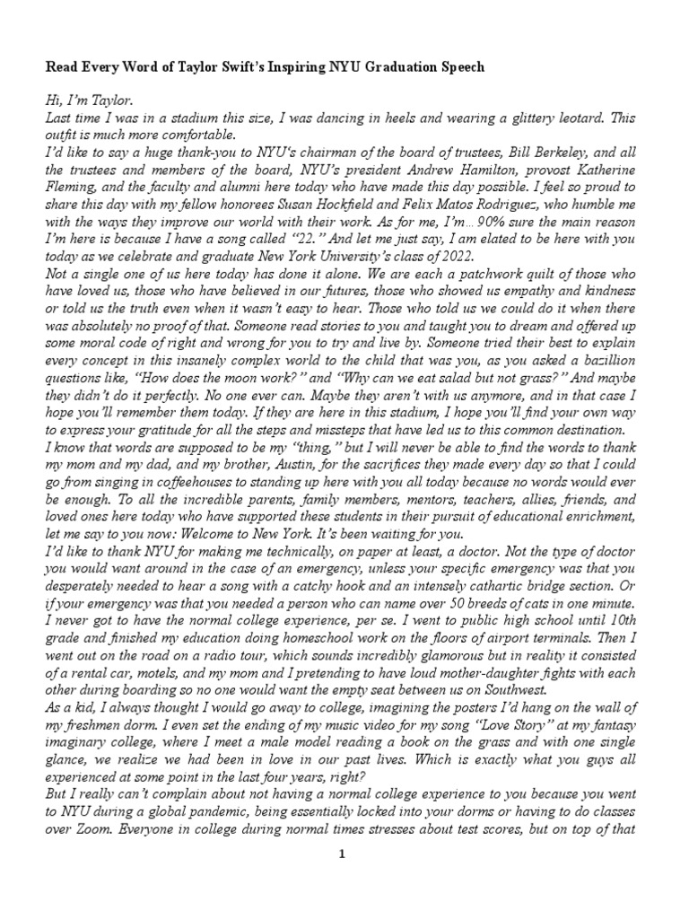 Read Every Word of Taylor Swift | PDF