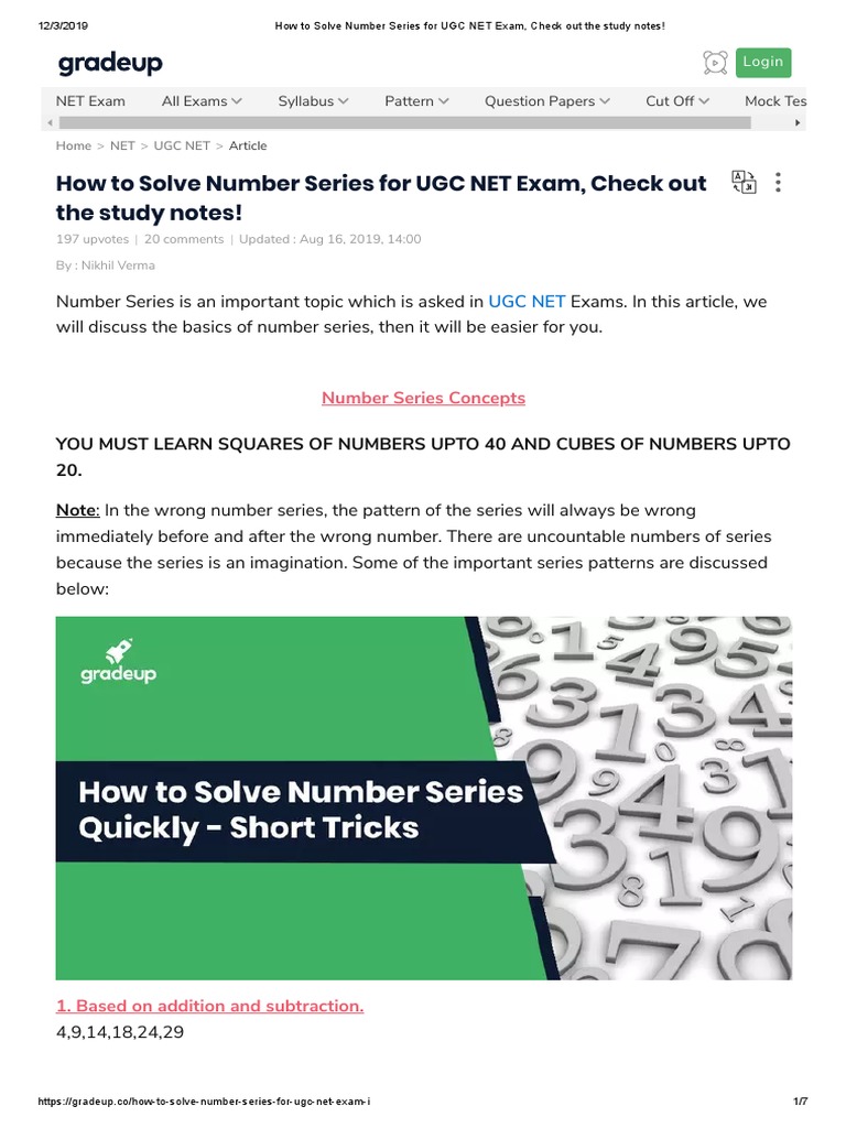 How To Solve Number Series | PDF | Mathematics