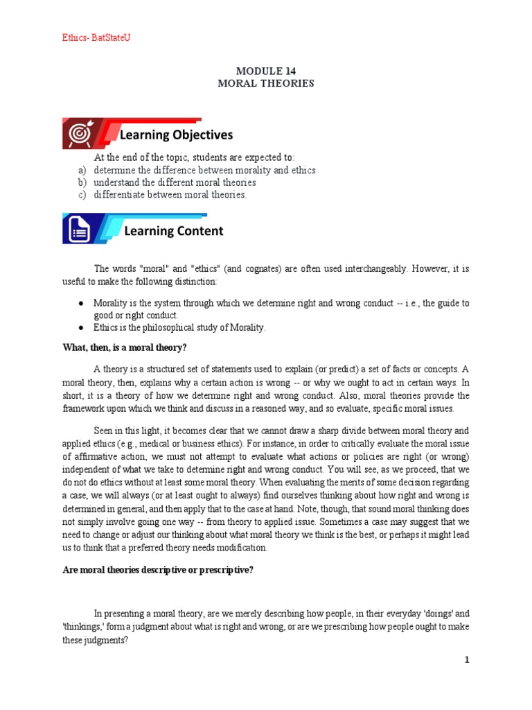 Module14_Moral Theories | PDF | Psychological Egoism | Morality