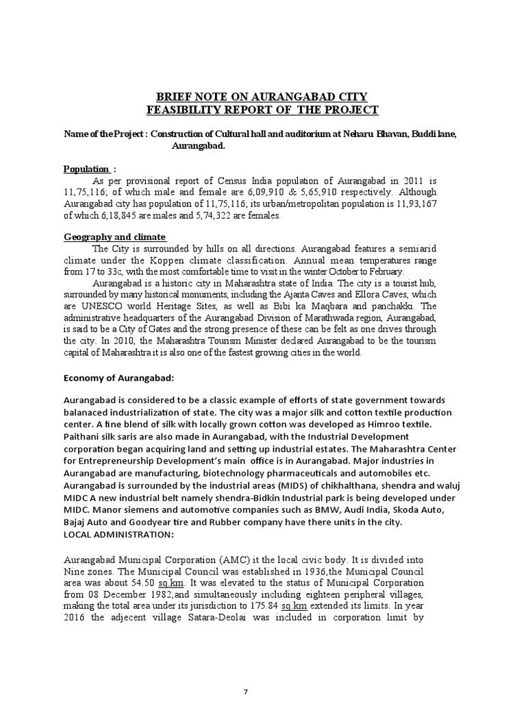 Brief Note On Aurangabad City | PDF