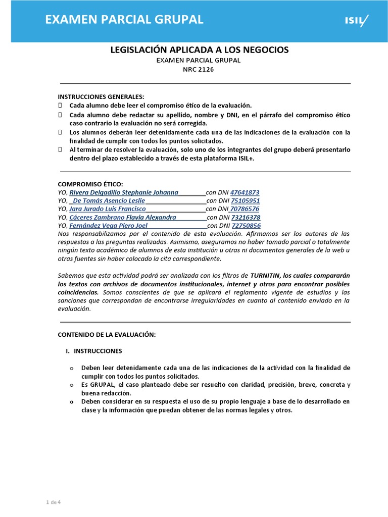 Examen Parcial Grupal 2126 - Final | PDF | Justicia | Crimen y violencia