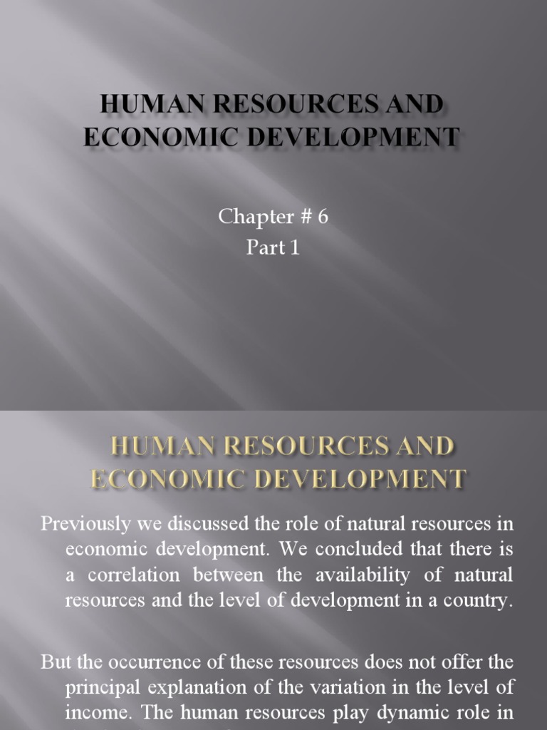 Ch 6 Human Resources And Economic Development P 1 Download Free Pdf