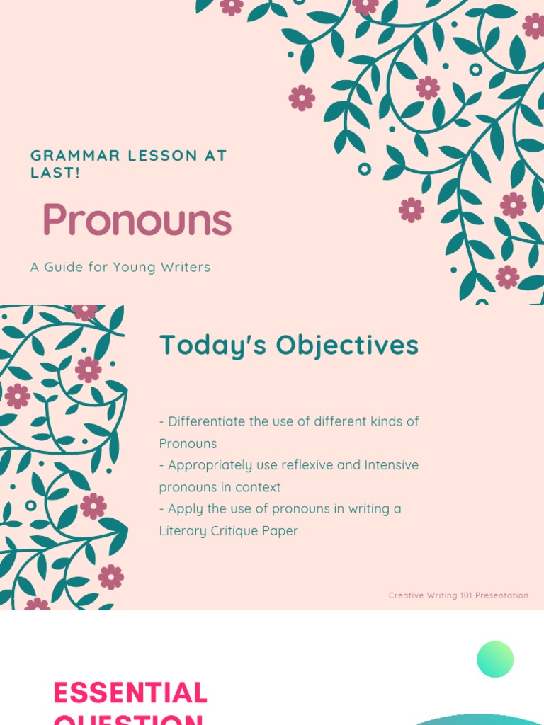 Pronouns for Young Writers | PDF | Pronoun | Languages