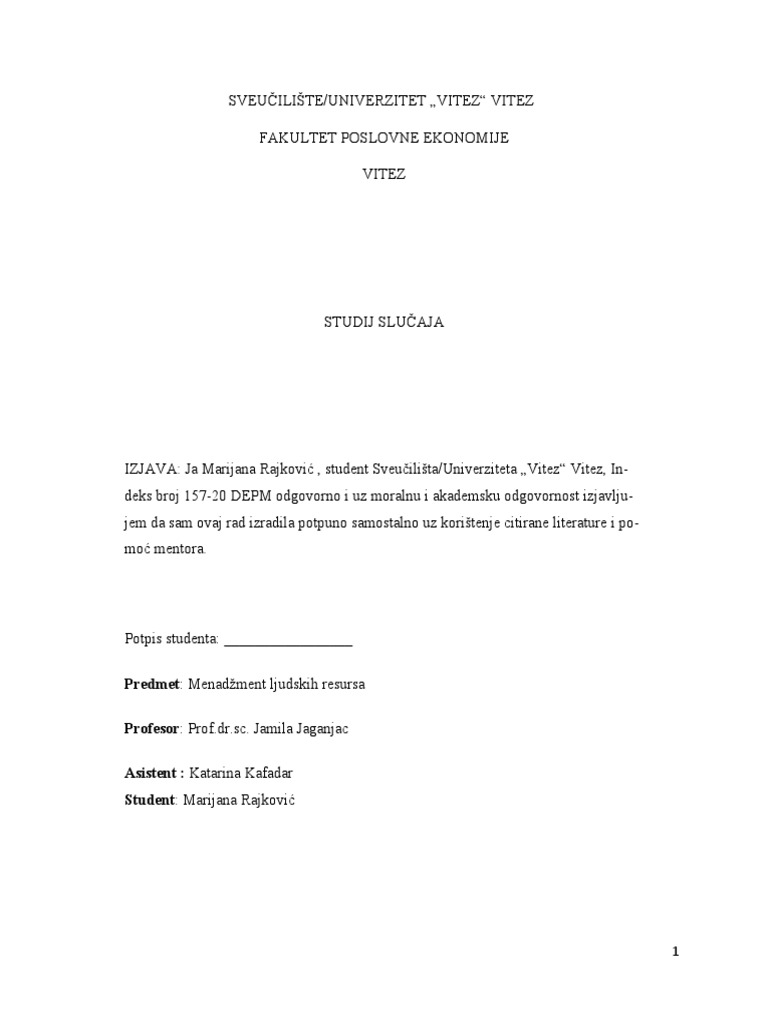 Studija Slučaja | PDF