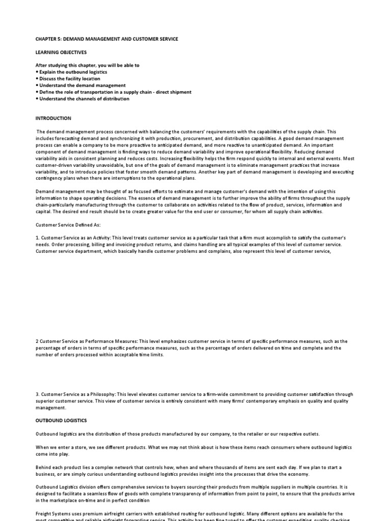 SCM Chapter 5 | PDF | Supply Chain | Logistics