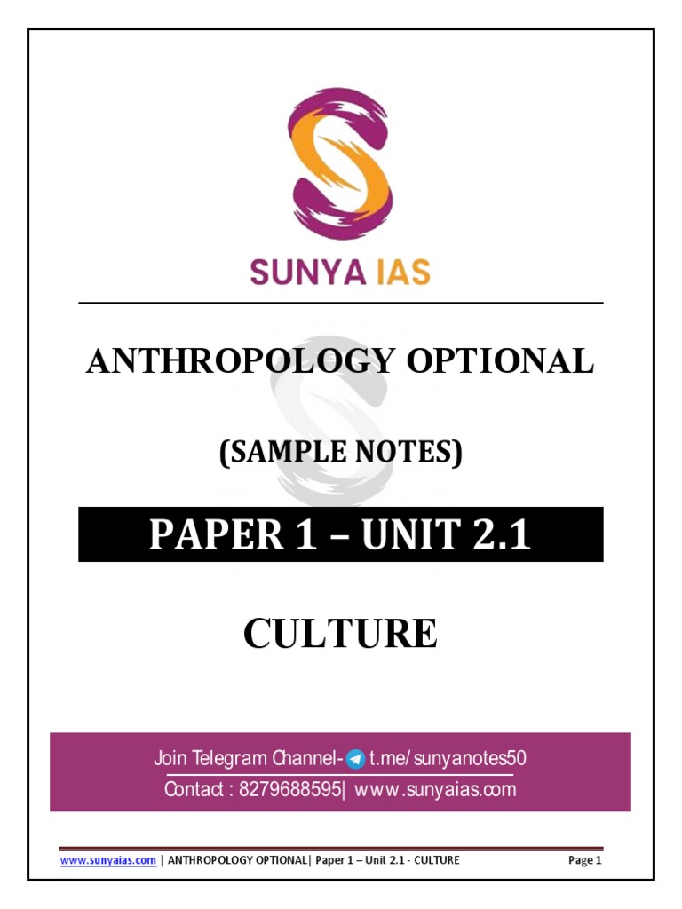 2.1 Culture Sample | PDF | Anthropology | Nonverbal Communication
