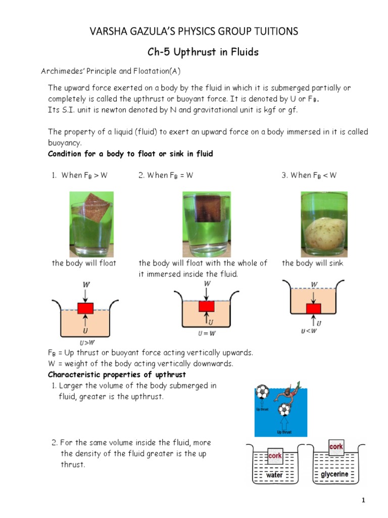 CH-5 Upthrust | PDF | Buoyancy | Density