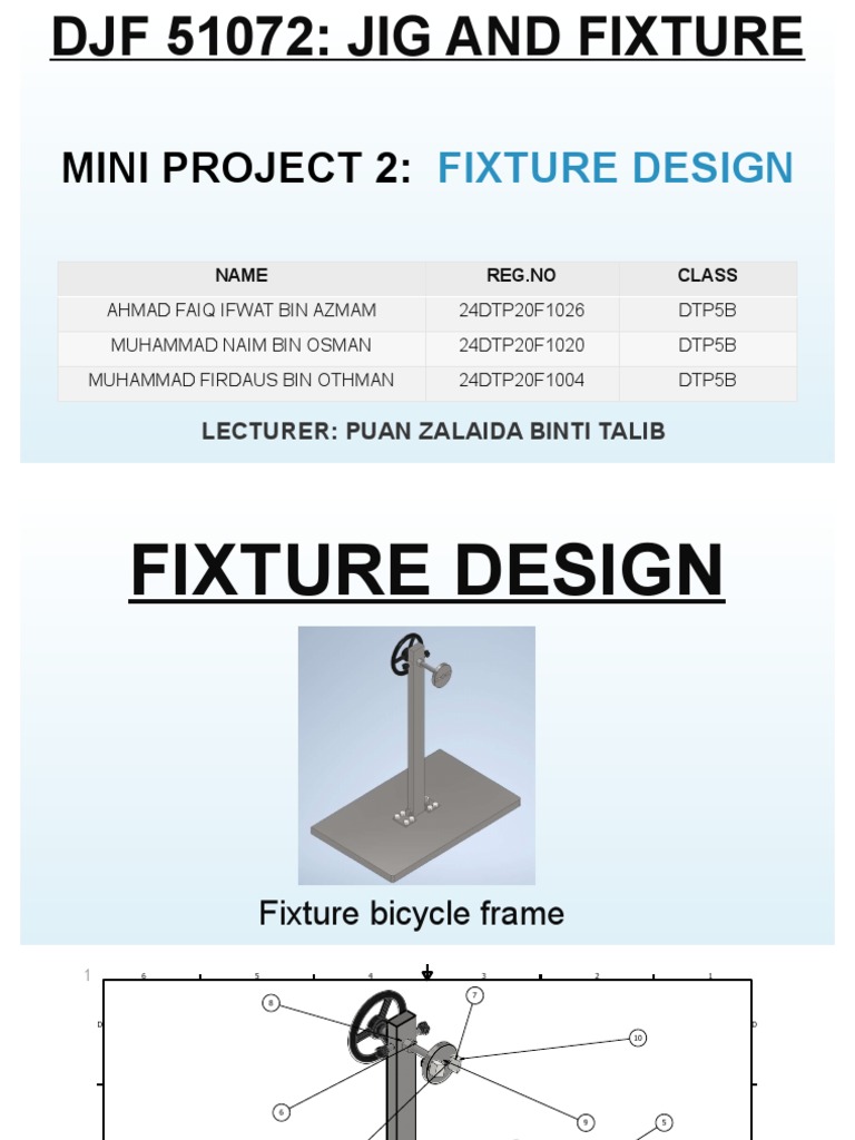 Mini Project 2 Fixture Presentation - DTP5B (F1026) (F1020) (F1004) | PDF | Screw | Steel