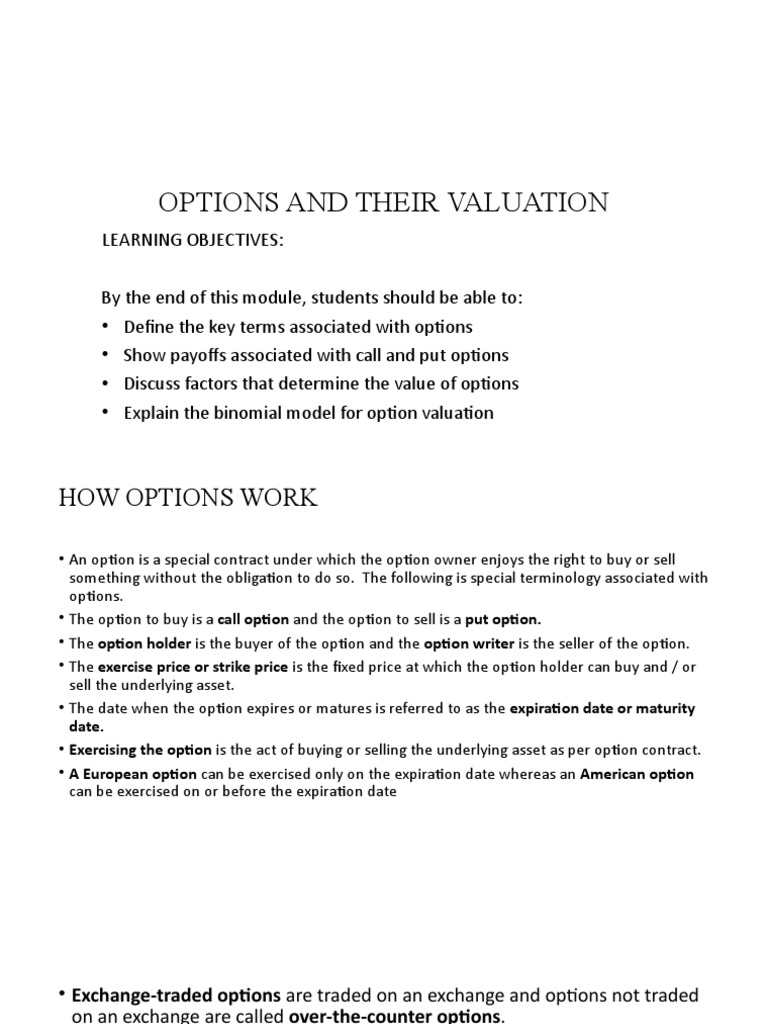 Options Valuation and Payoff Analysis | PDF | Option (Finance) | Put Option