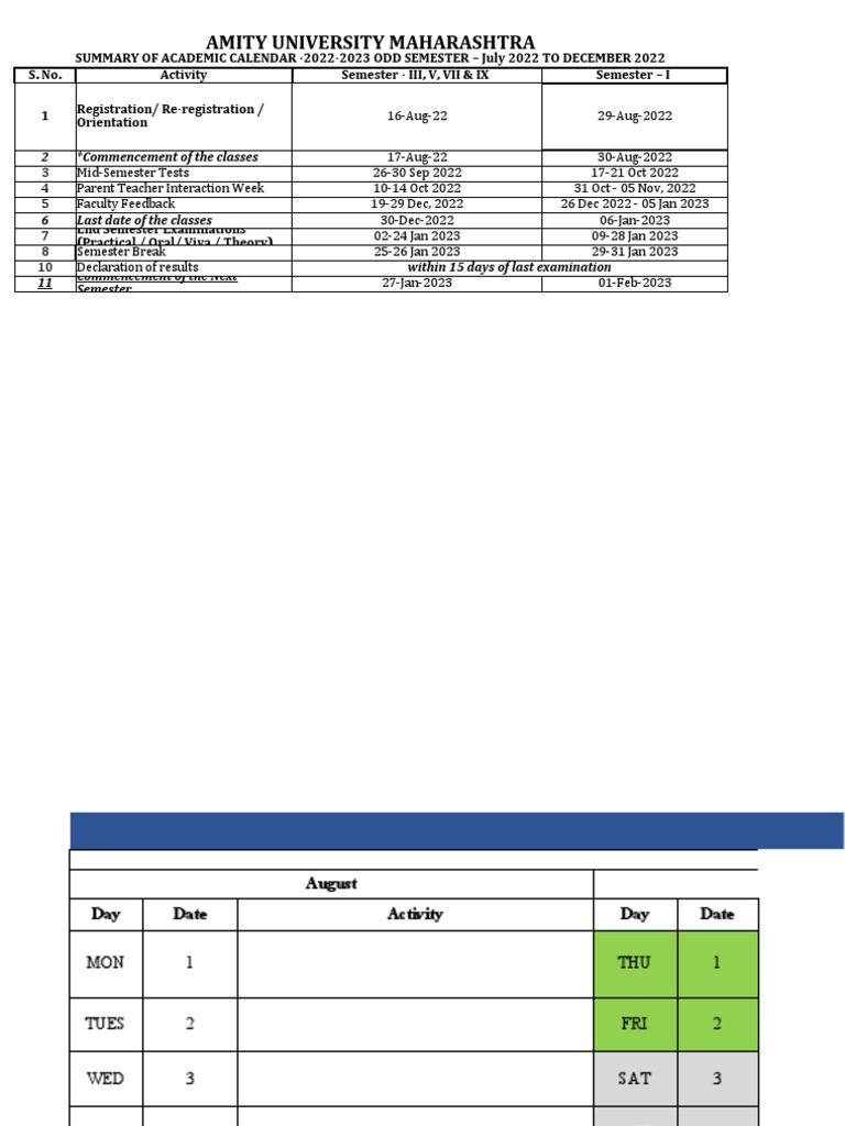 Academic Calendar - Odd Sem 2022-23 | PDF | Academic Term | Religious ...