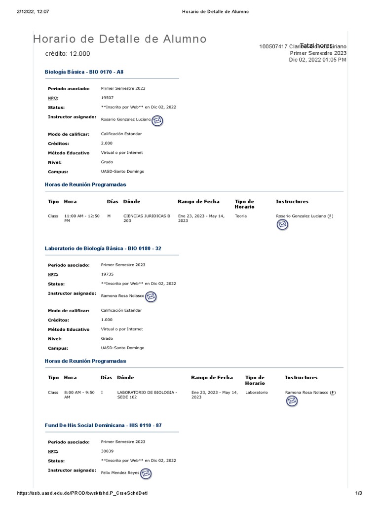 Horario CLARIBEL GOMEZ | PDF