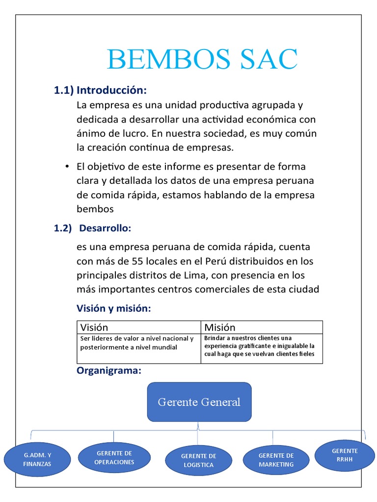 Bembos Sac | PDF | Impuestos | Business