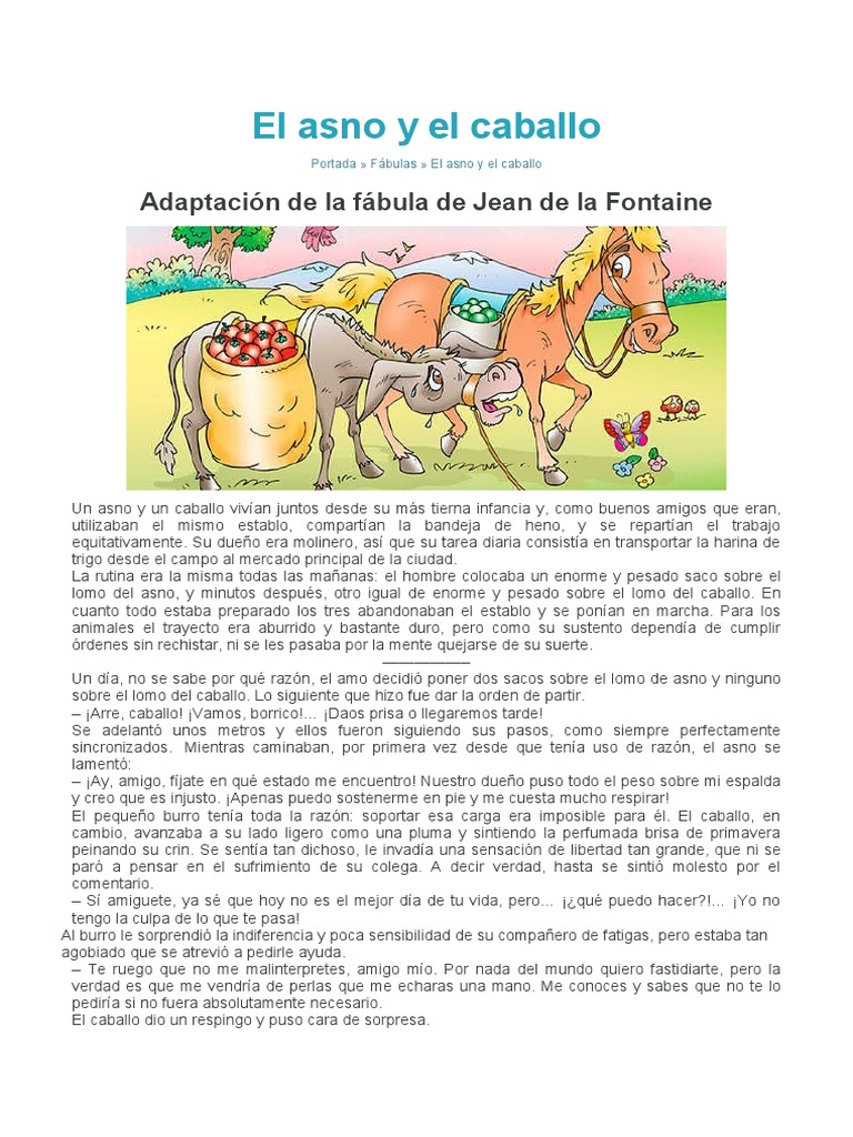 El Asno y El Caballo | PDF | Burro | Équidos