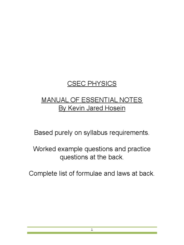 CSEC Physics Manual | PDF