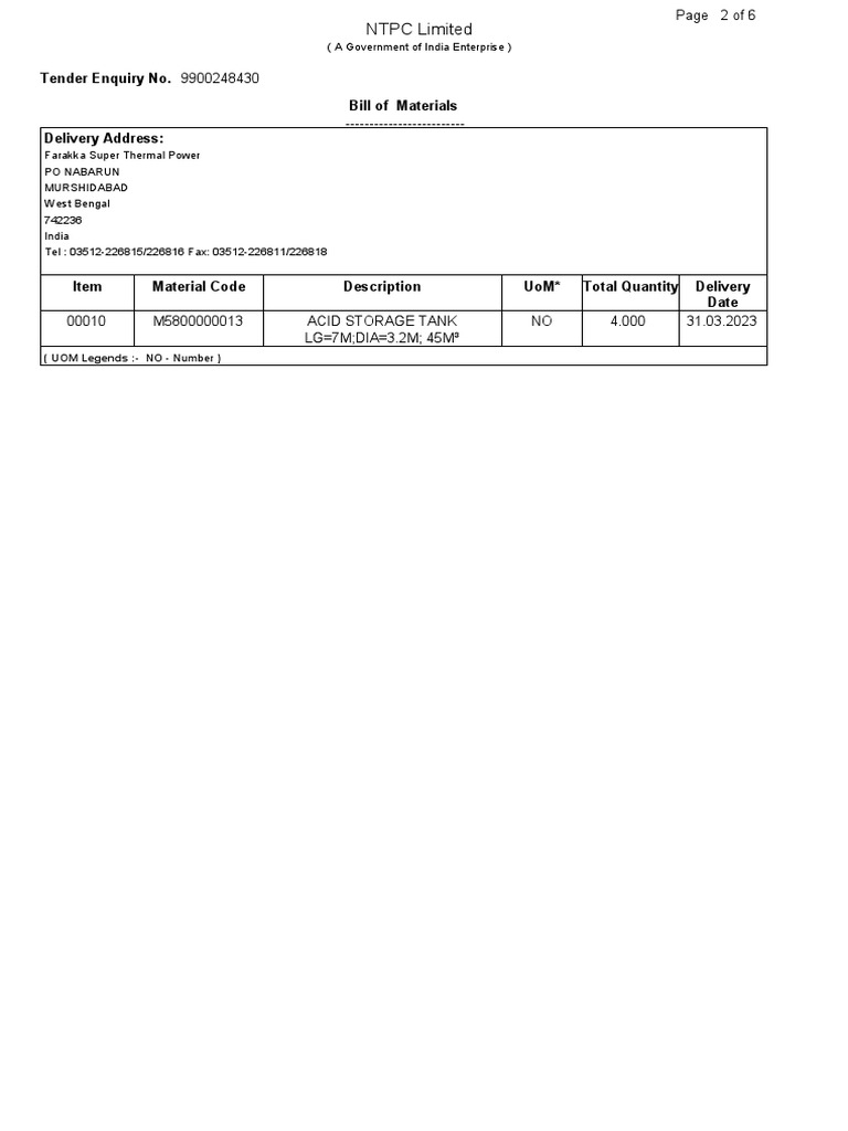 1 1 Technical Specification of Acid Storage Tank Ra - 2022 10 11 18 00 ...