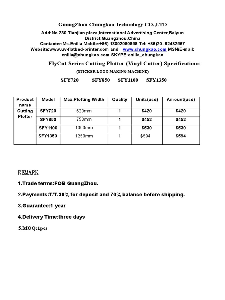 FlyCut Series Cutting Plotter Specs | PDF | Computer Aided Design | Computer Engineering