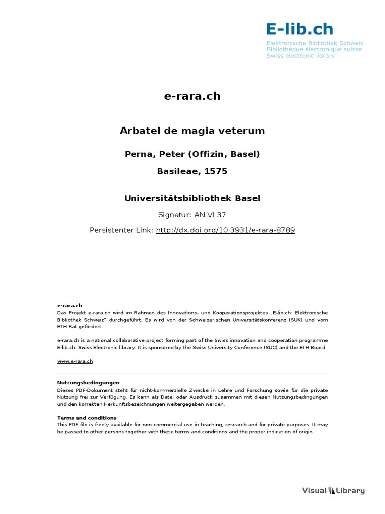 Arbatel de Magia Veterum | PDF