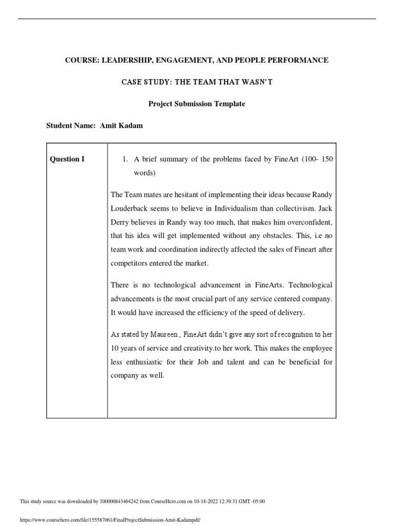 Final Project Submission Amit Kadam Pdf Pdf Motivational Motivation