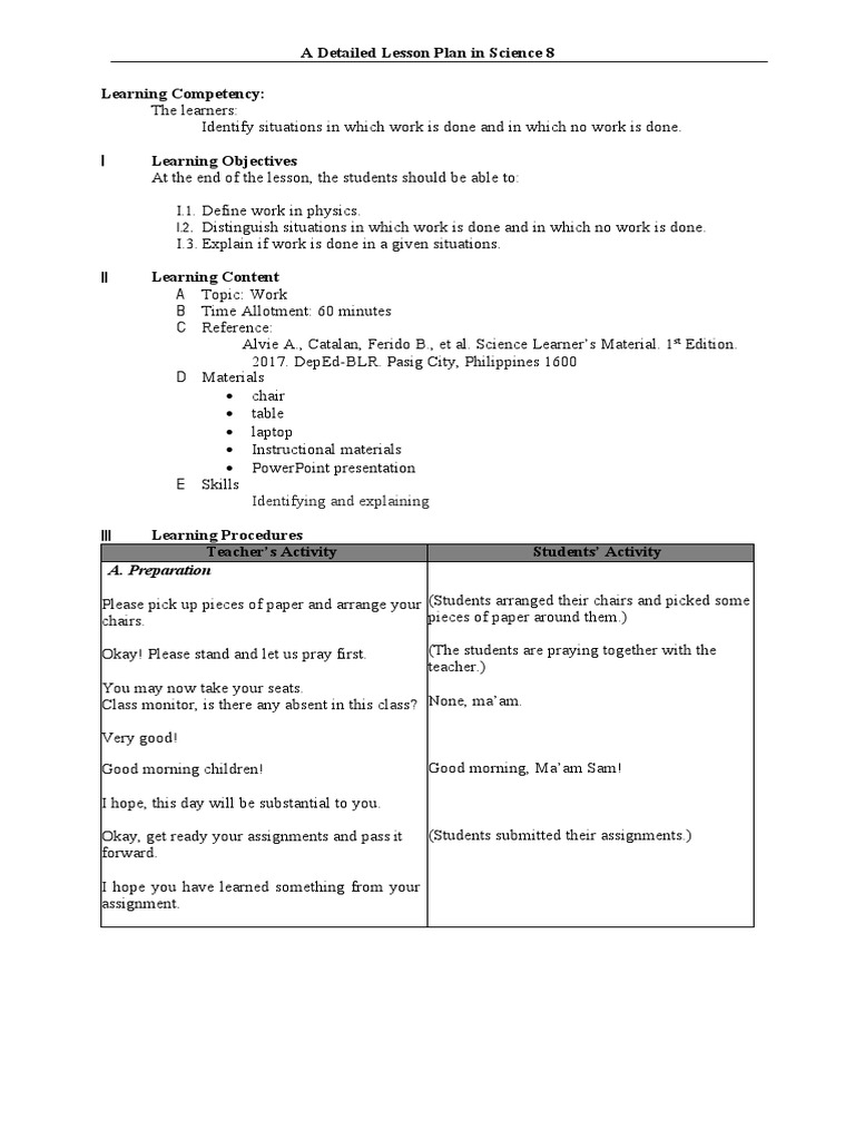 DLP - Work Science 8 | PDF | Force | Learning