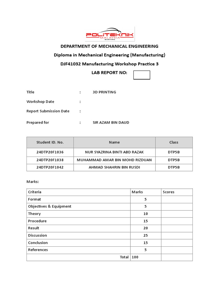3D Printing Report | PDF | 3 D Printing | Secondary Sector Of The Economy