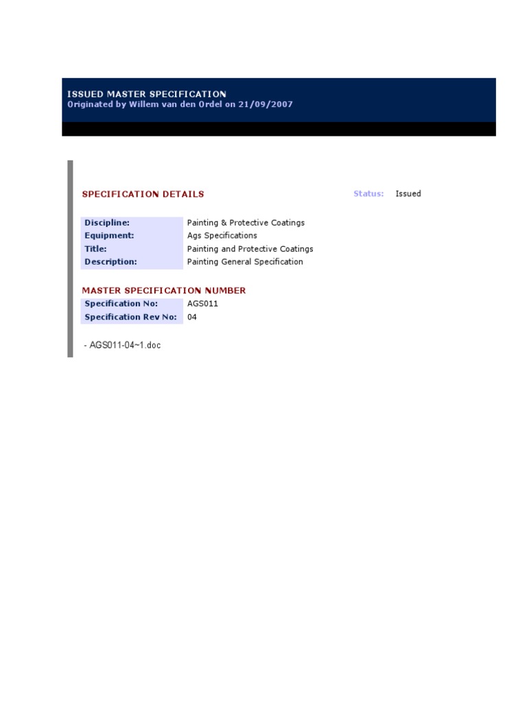 AGS 011-04 Painting Specification Guide | PDF | Specification ...