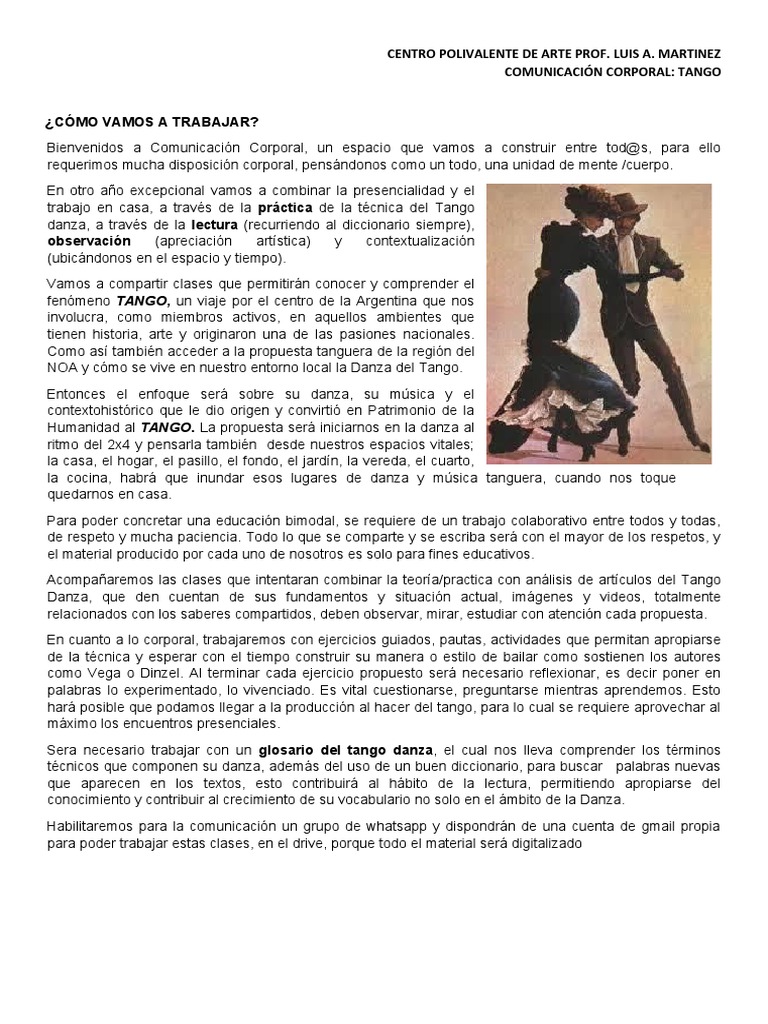 Introducción al Tango Danza | PDF | Musica Tango | Bailes